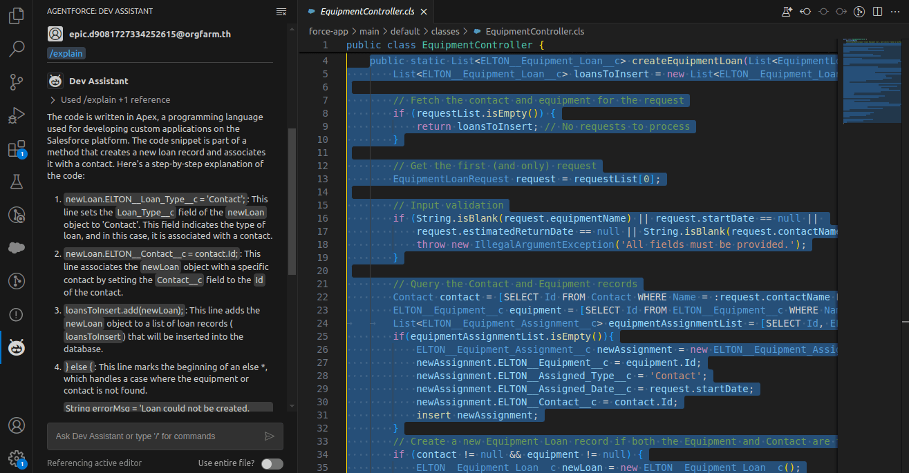 Explanation Code - Capabilities of VS Code